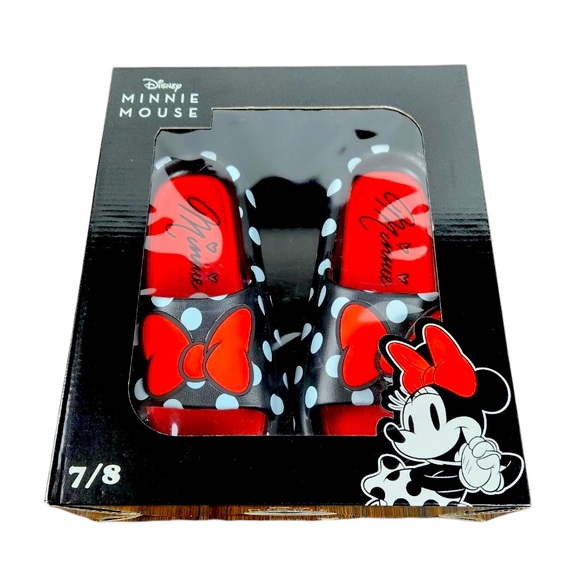 Disney | Shoes | Disney Minnie Mouse Slip On Slides Womens 78 Or 9 ...